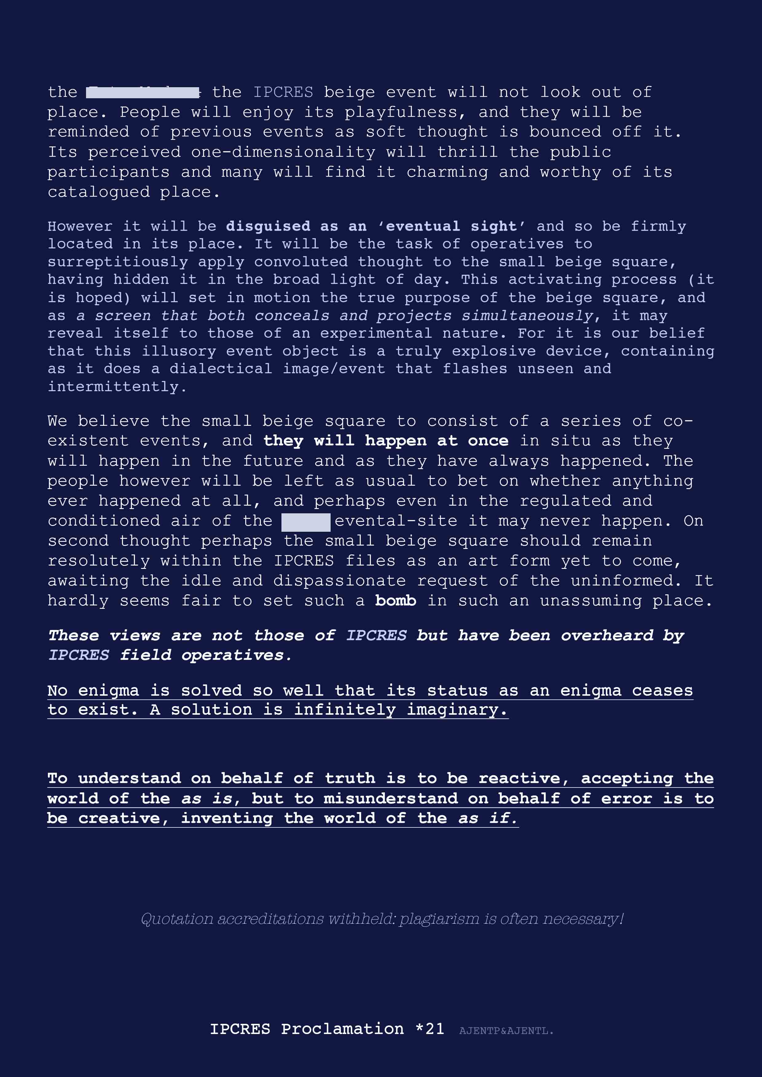 # 0980 .. .–. -.-. .-. . … key words: beige / museum / event