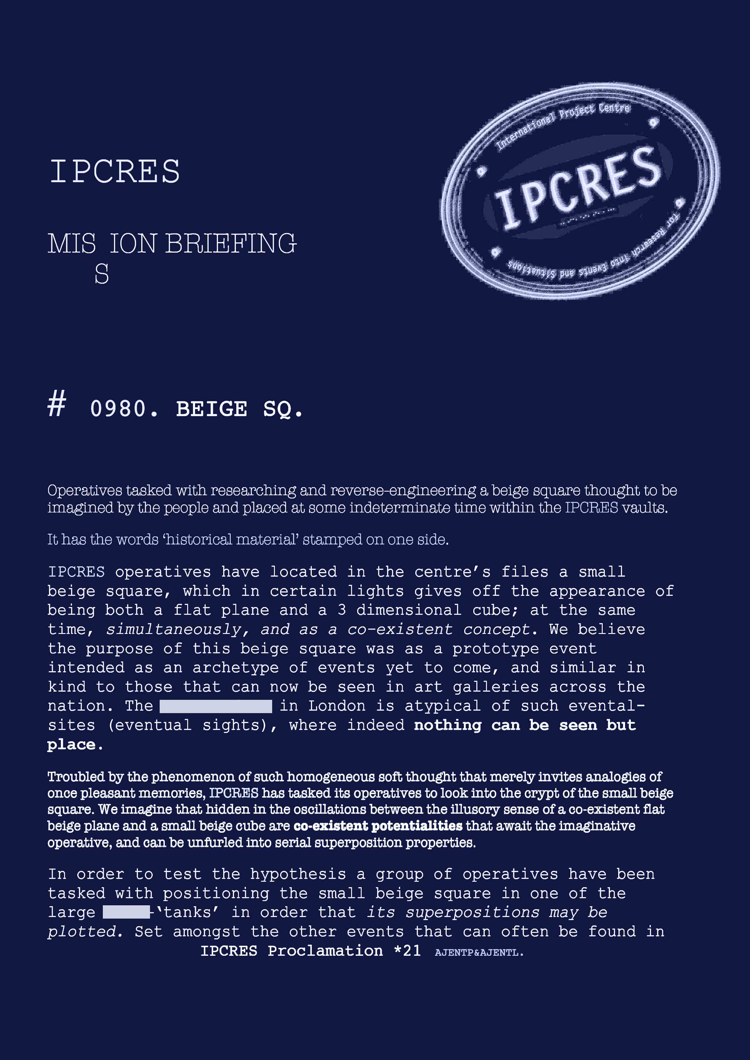 # 0980 .. .–. -.-. .-. . … key words: beige / museum / event